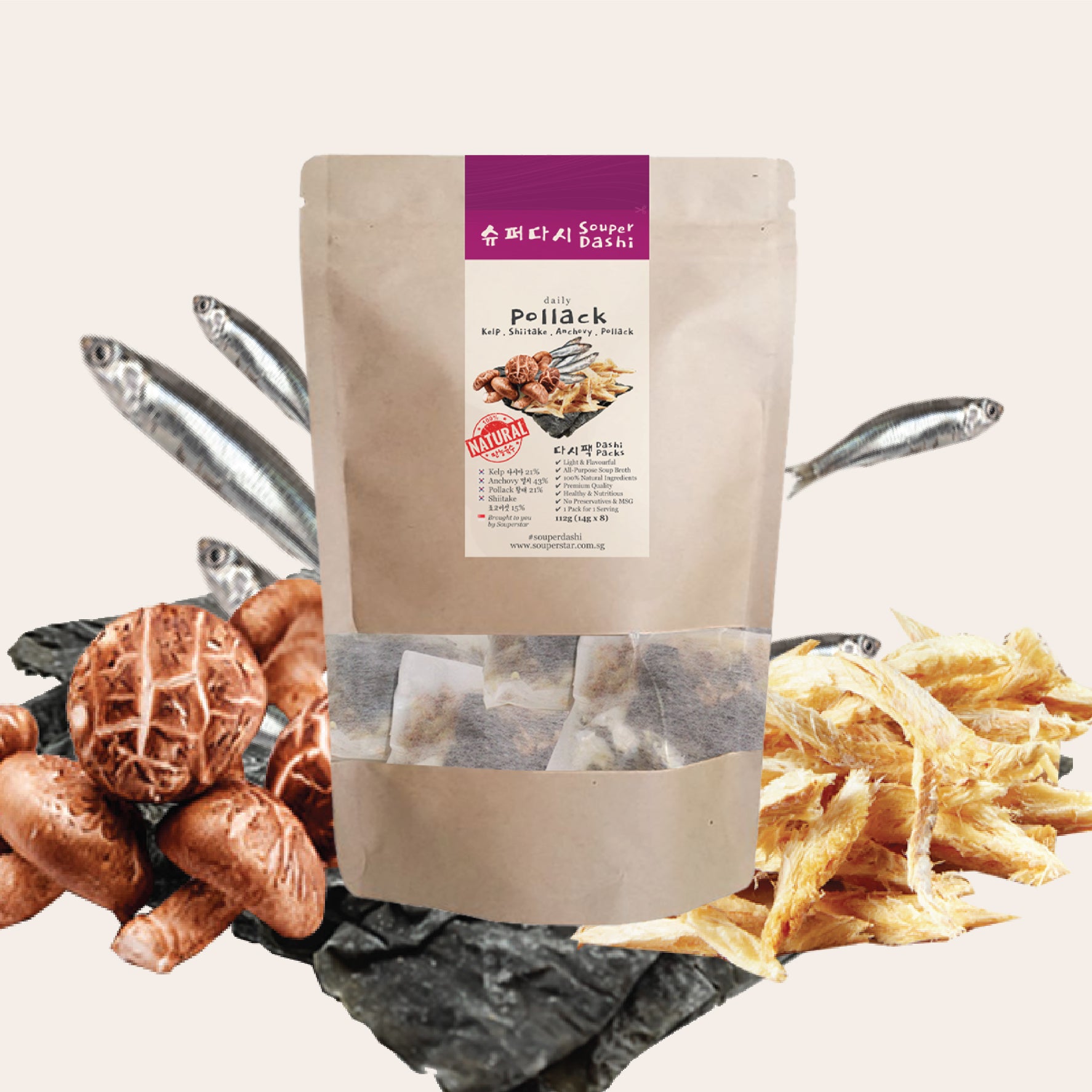 Daily - Pollack Dashi Pack (14g x 8ea) – souperhomecook